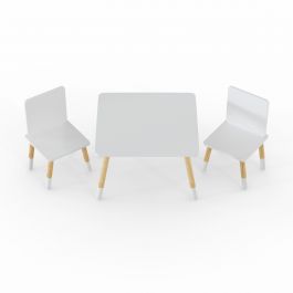 Kidsaw, Table & 2 Chairs, White